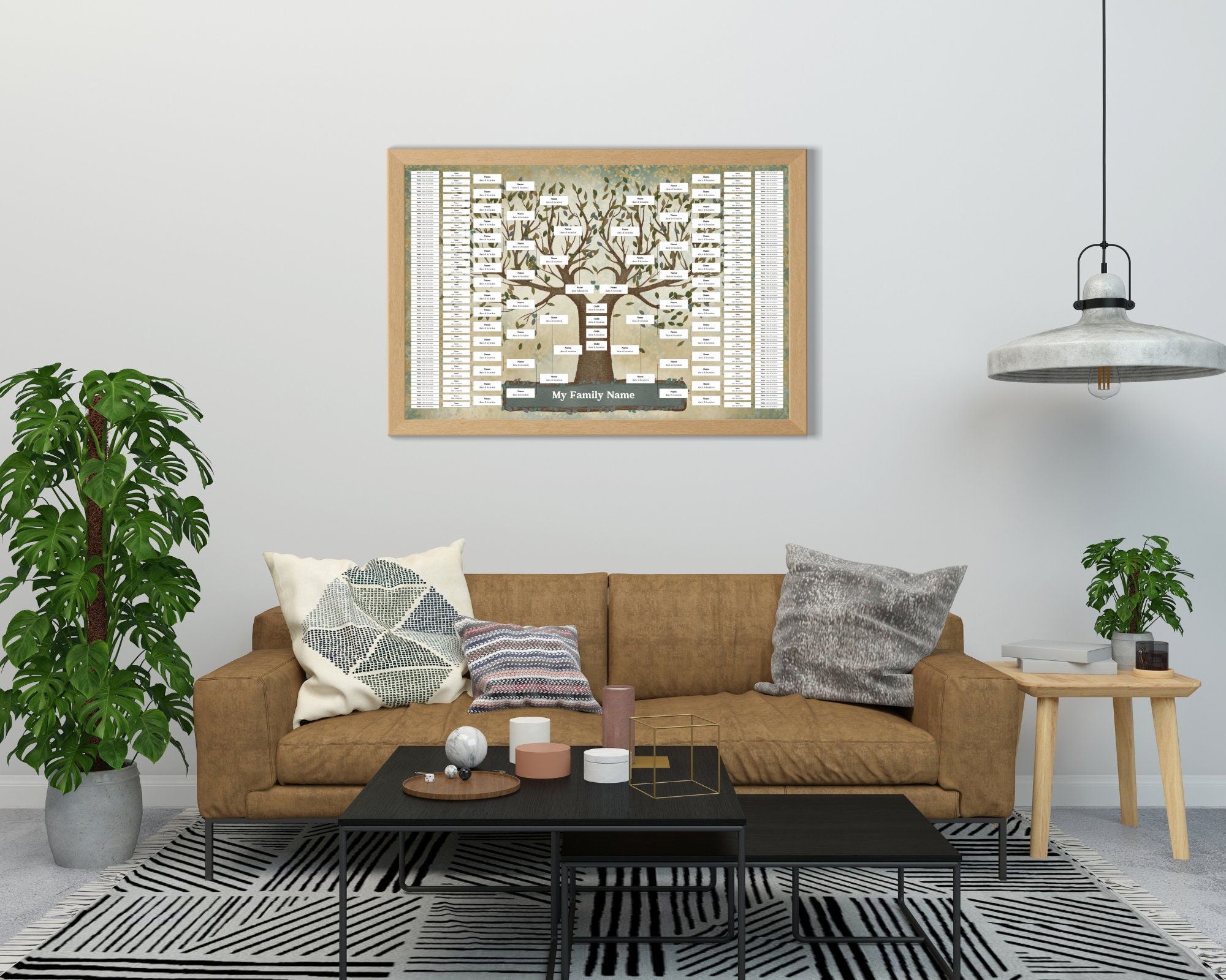 8 Generation Large Blank Family Tree Genealogy Chart Digital - Etsy