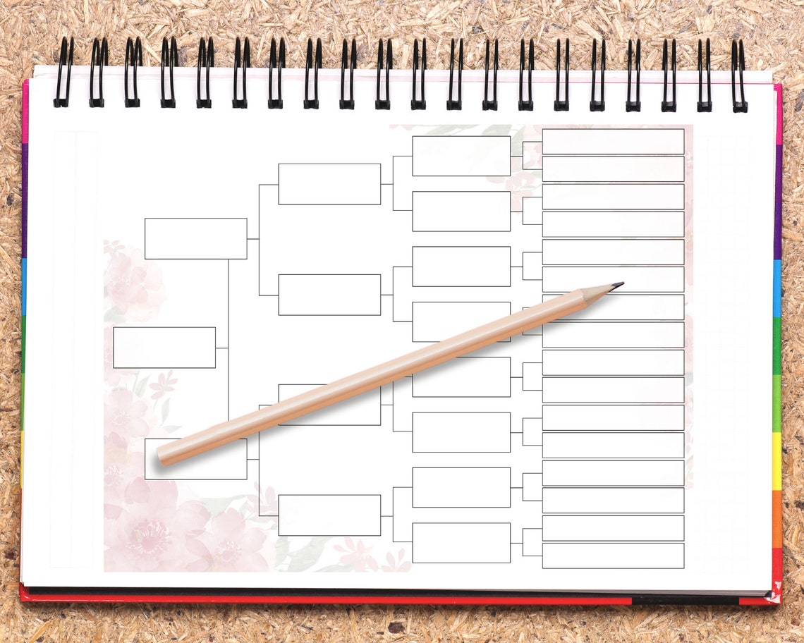 Pedigree Chart 5 Generation Genealogy Template PDF ROSE - Etsy