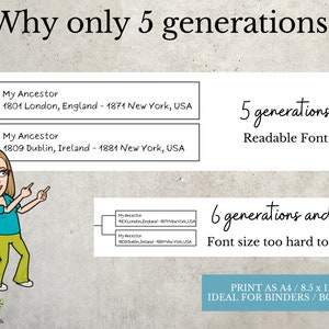 5 Generation Family Tree Printable ~ PDF Pedigree Chart ~ Digital ...