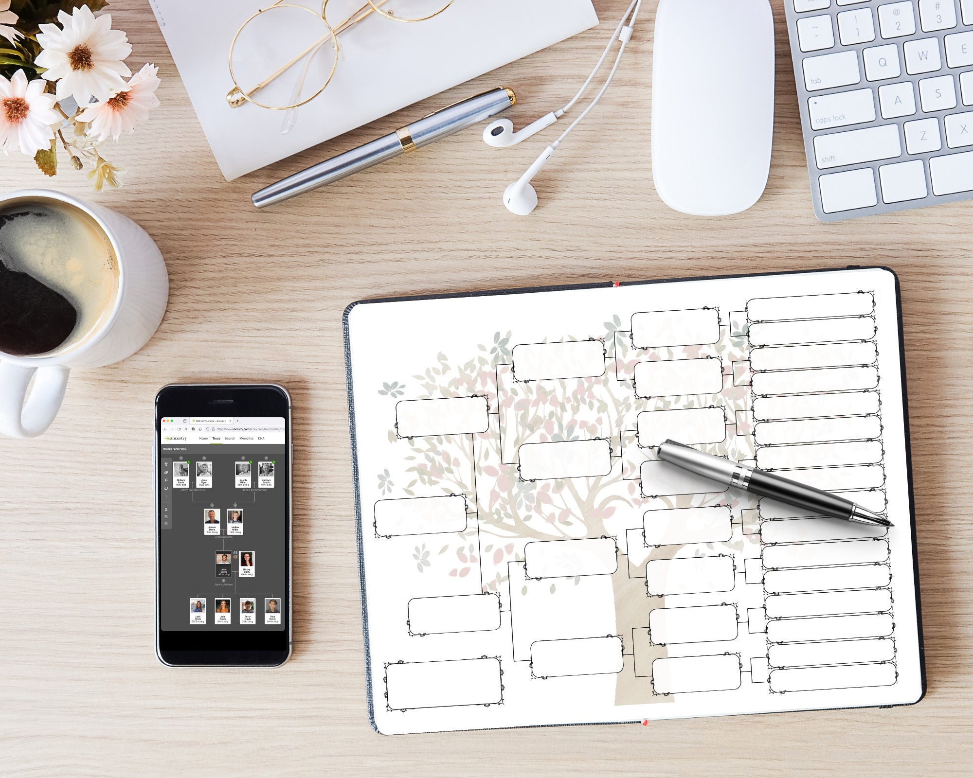 Pedigree Chart 5 Generation Genealogy Template WALTZ - Etsy