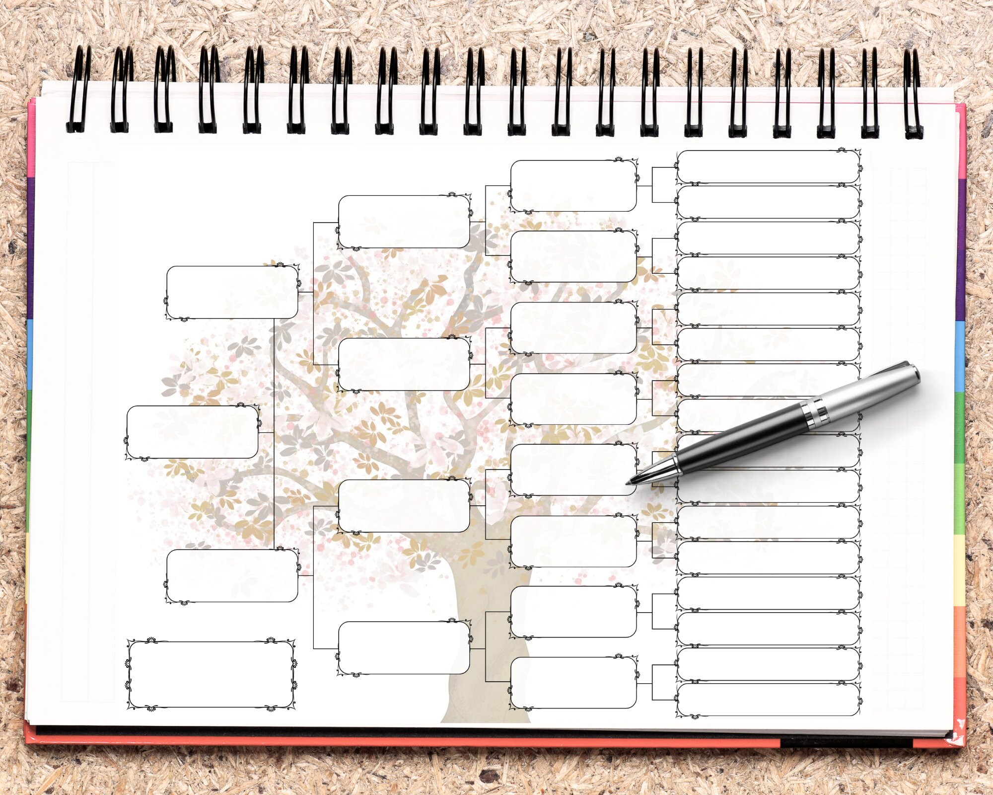 PDF Family Tree Template 5 Gen Pedigree Chart Easy Print CLOE - Etsy