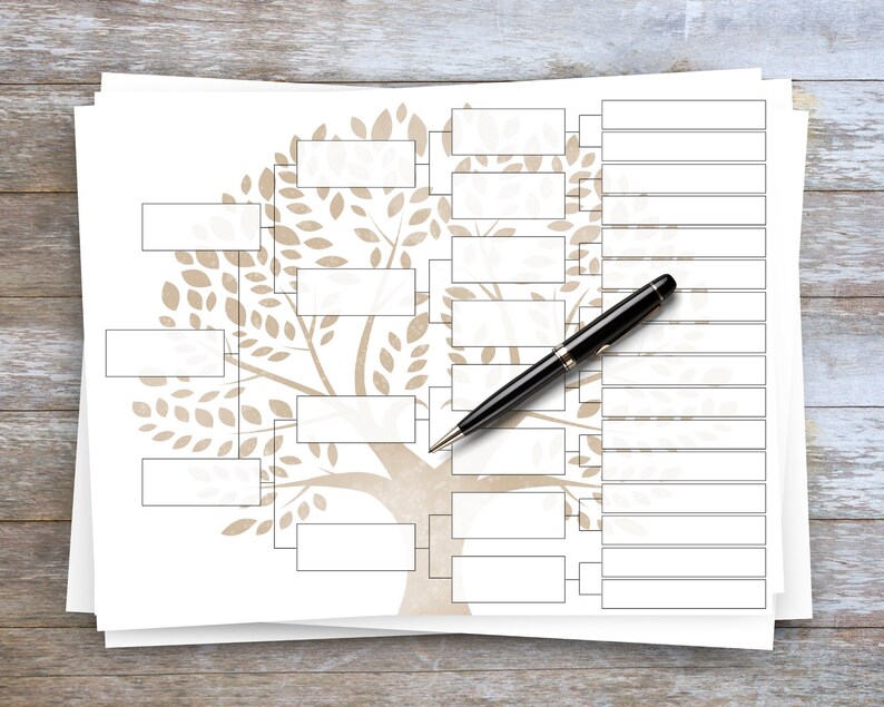 Fillable Family Tree Template PDF Instant Download 5 - Etsy