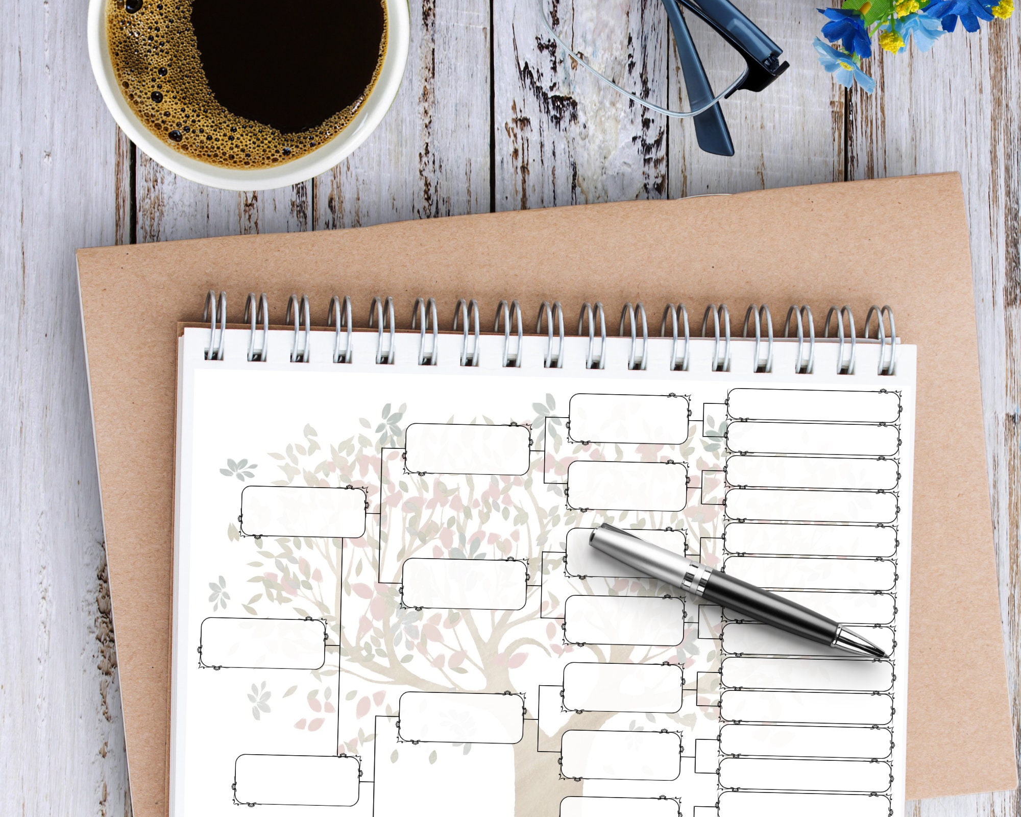 Pedigree Chart 5 Generation Genealogy Template WALTZ - Etsy