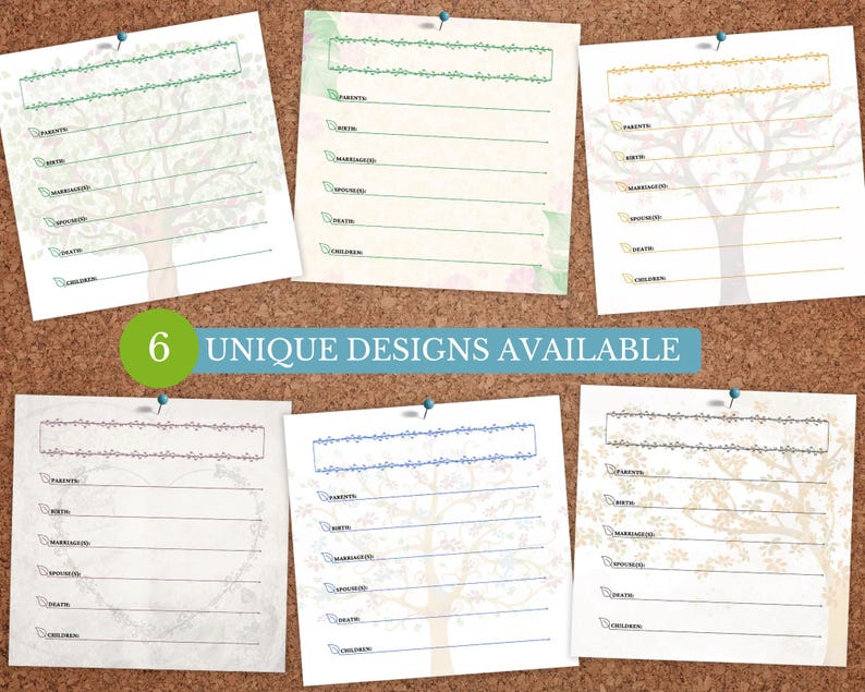 Genealogy Post-it® Notes ~ Family Tree Worksheet for Ancestry Research ...