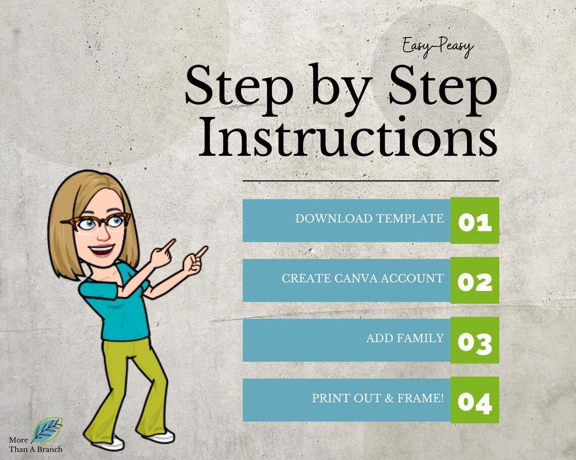 8 Generation Family Tree Chart Editable With Canva - Etsy