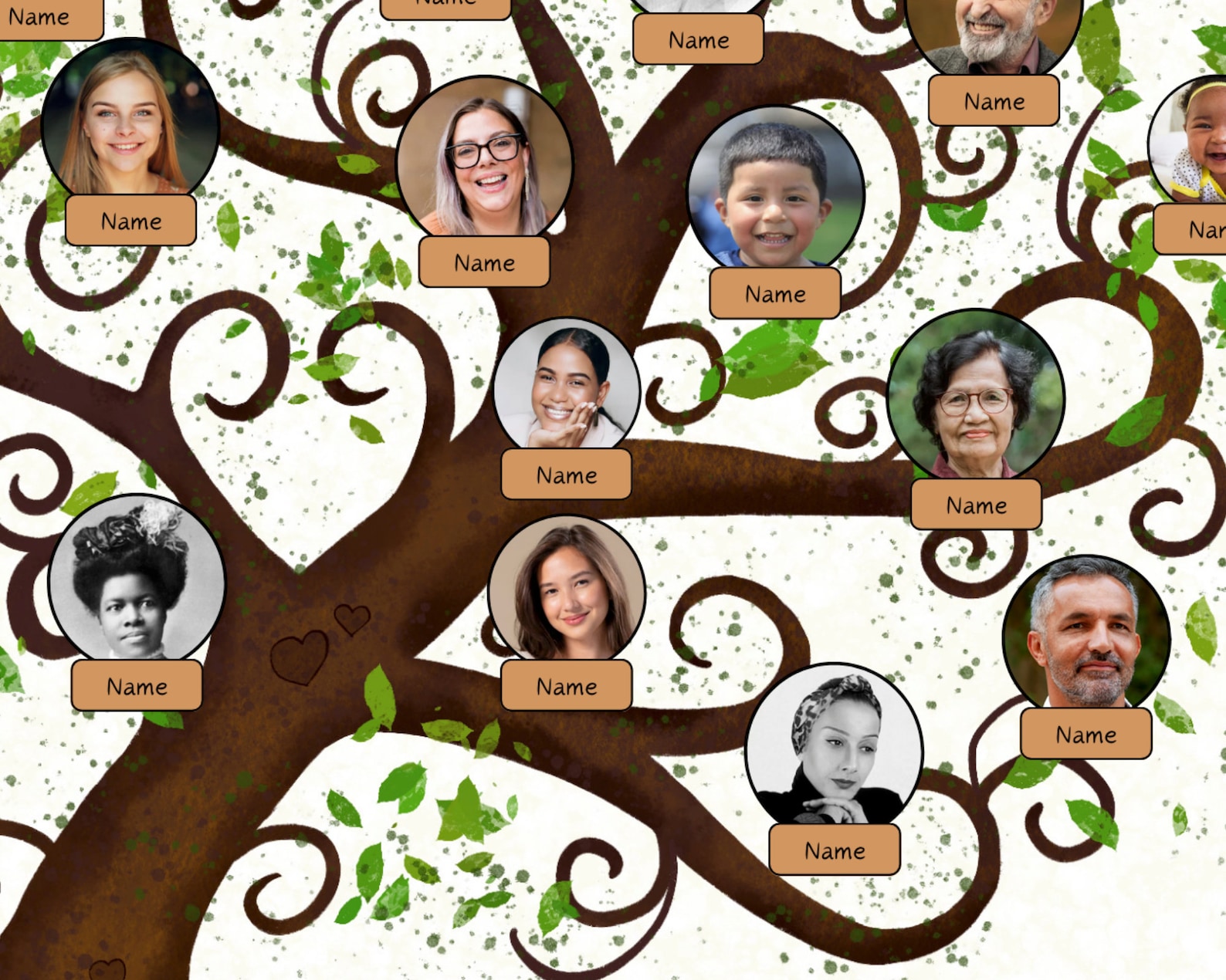 Photo Family Tree Template Add and Remove Portaits Prints in a Variety ...