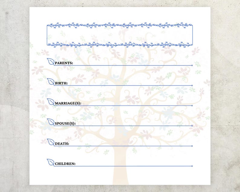 Genealogy Post-it® Notes ~ Family Tree Worksheet for Ancestry Research ...
