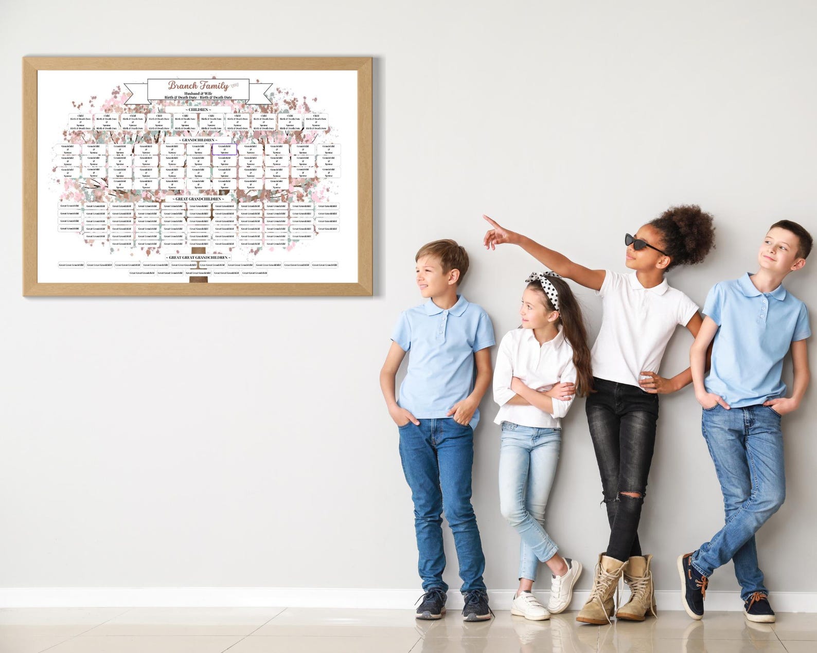 Memorial Family Tree Anniversary Celebration 5 Generation Descendant ...