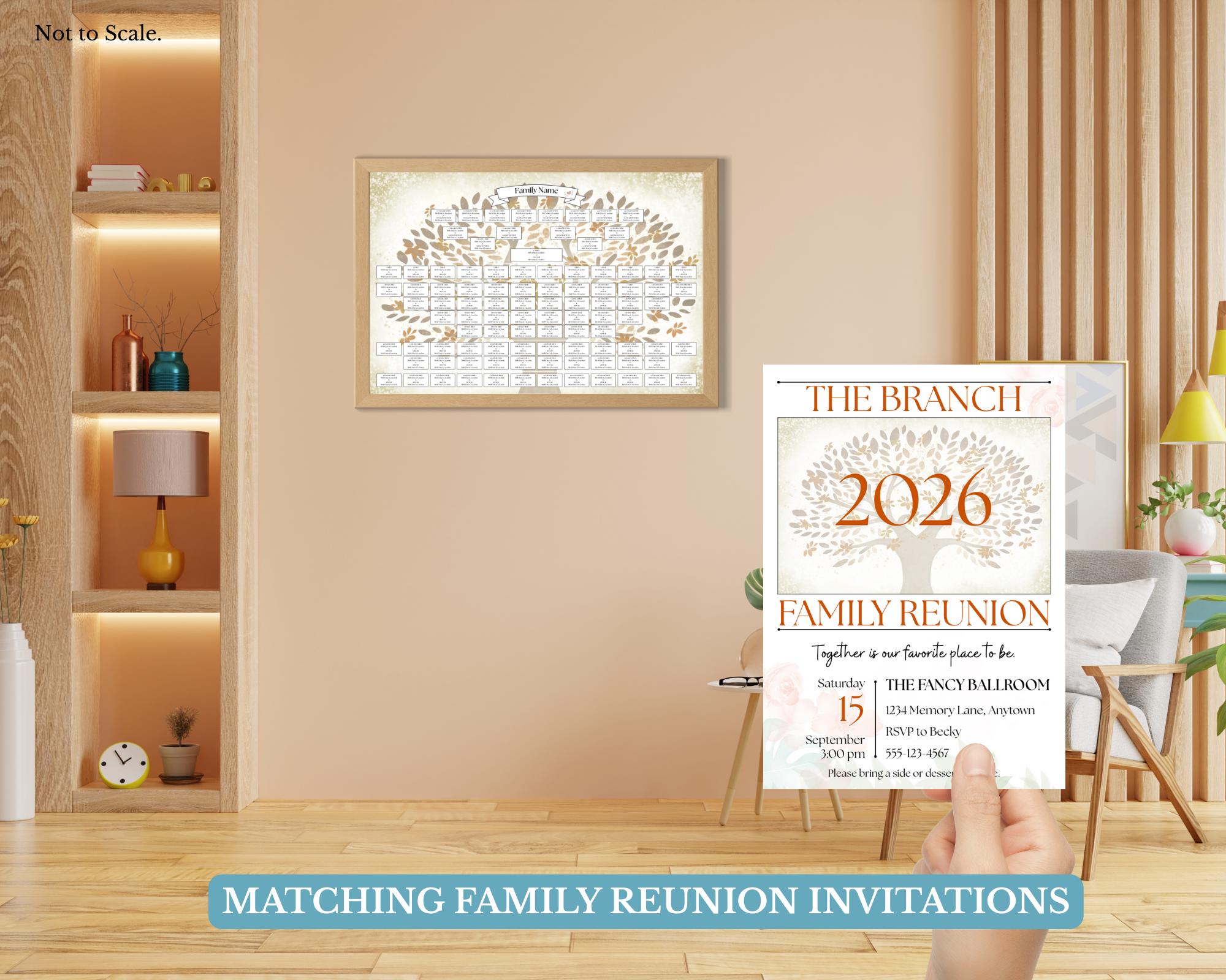 Family Reunion 7 Generation Family Tree ~ Descendant Chart ~ Canva ...