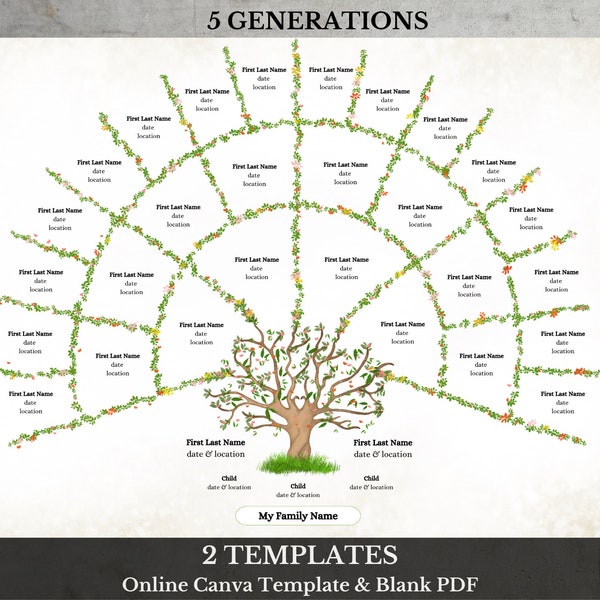 Family Tree 5 Generations - Etsy