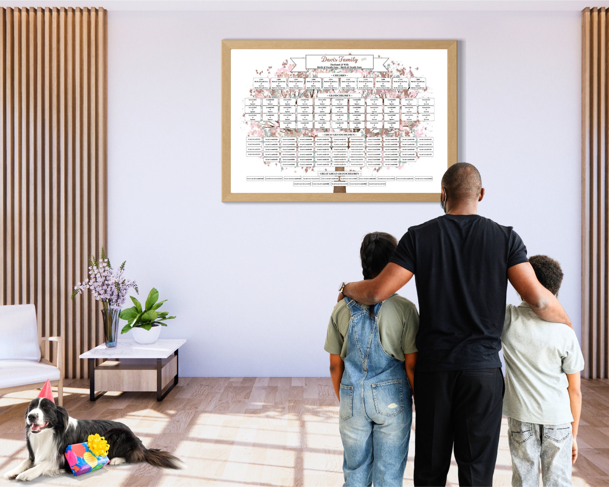 Memorial Family Tree Anniversary Celebration 5 Generation Descendant ...