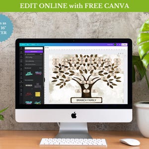 Digital Family Tree Template 6 Generations Editable in Canva Maternal ...