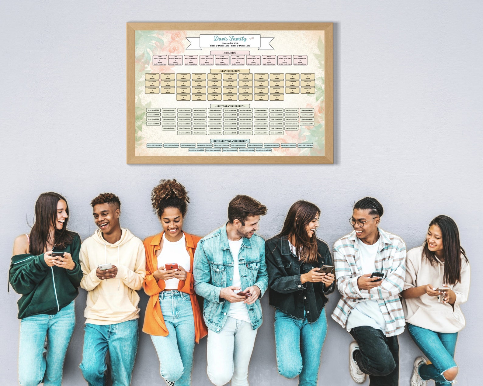 Family Reunion Printable Tree Family Tree Pedigree Decendant ...