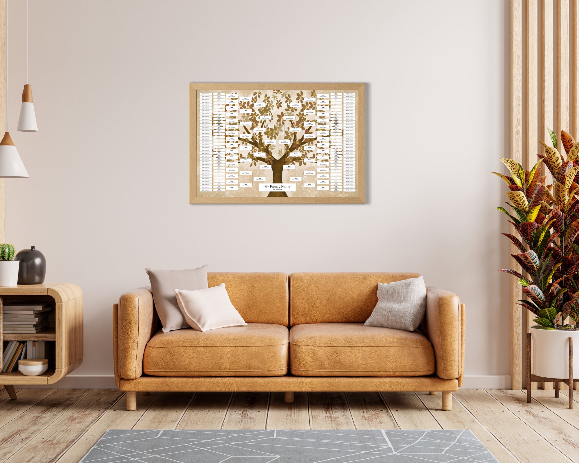 8 Generation Large Blank Family Tree Genealogy Chart Digital Instant ...