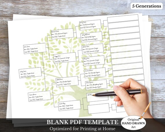 Blank Family Tree Template 5 Generations