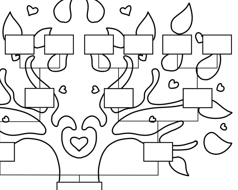 Family Tree Coloring Page Genealogy for Kids Ancestry Chart - Etsy