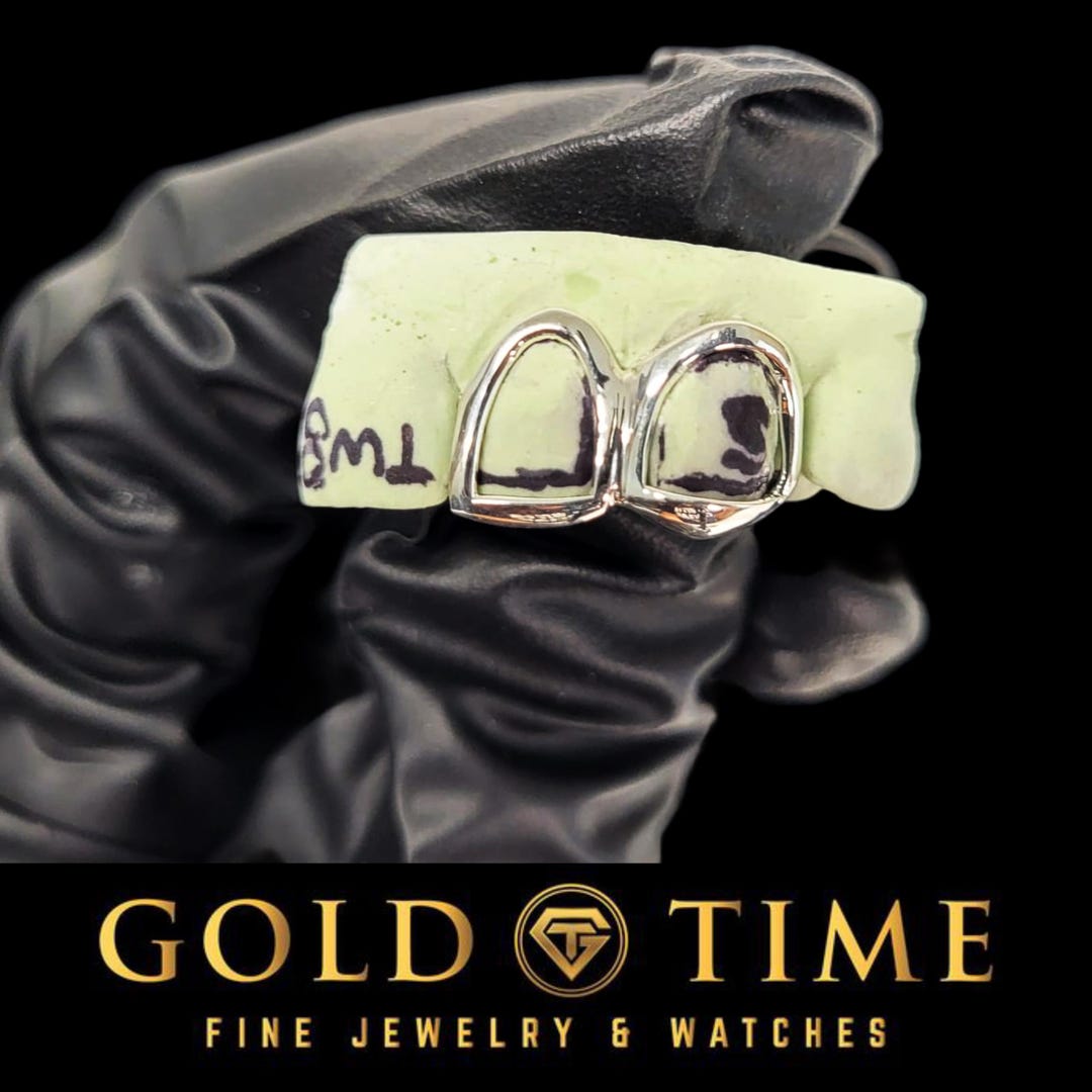 Custom Open Face Grillz Double Cap - Handmade 2-piece Grillz in Gold or ...