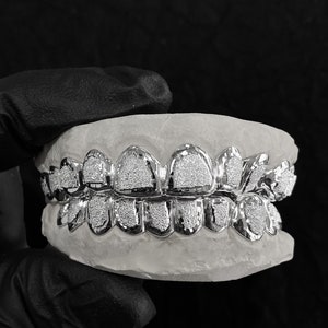 Custom Luxury Grillz - 6-piece With Diamond-dust Box Design - Silver ...