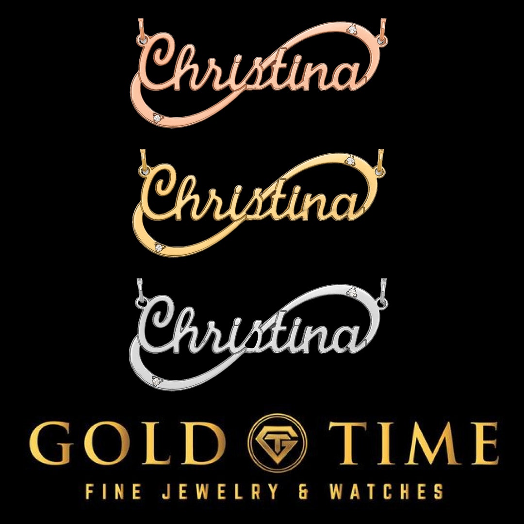 Lasered/polished Elegant Infinity Cursive Nameplate W/ 18-inch/1-mm ...