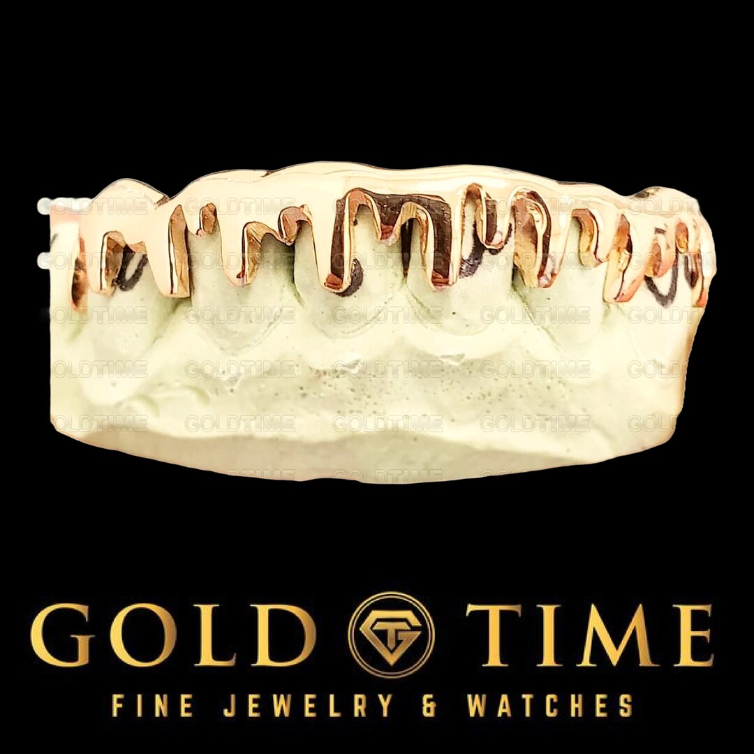 Custom Handmade Bottom Drip Wet Melting Grillz in Genuine Gold 8k, 10k ...