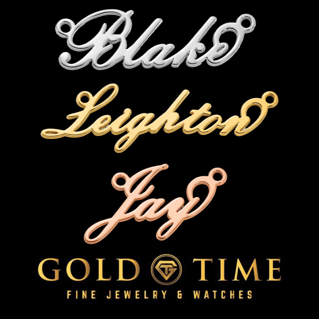 Personalized Cursive Script Embassy Font Nameplate or Necklace ...