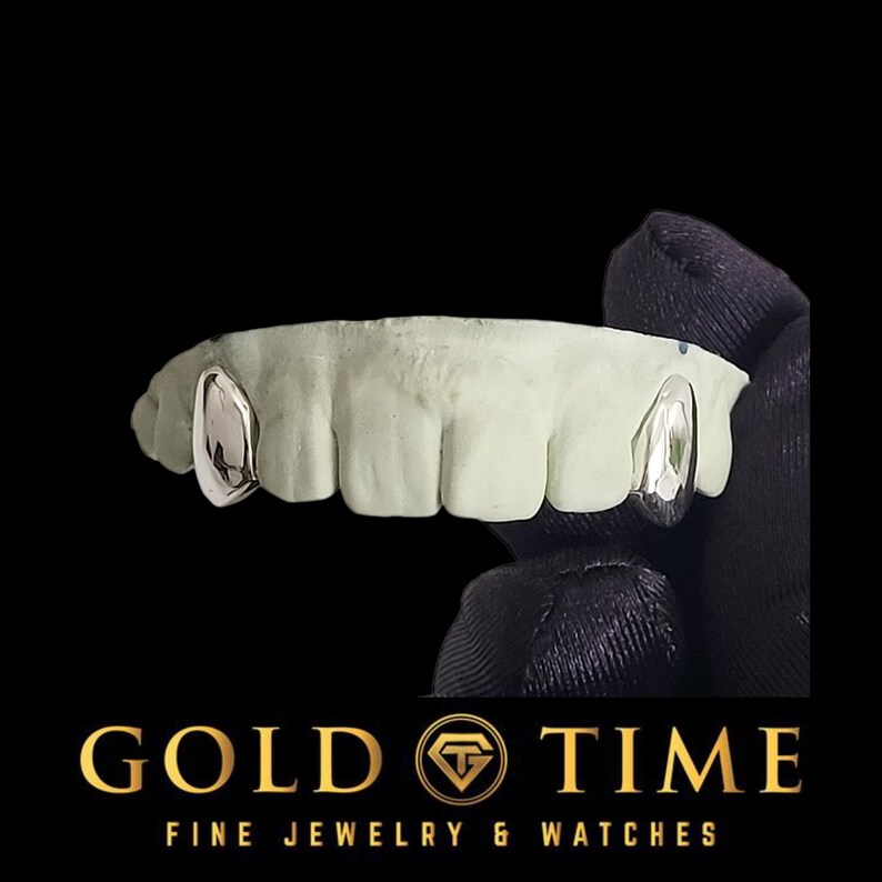 Custom Gold Fangs Grillz – 2 Piece Solid Canine Caps - Personalized ...