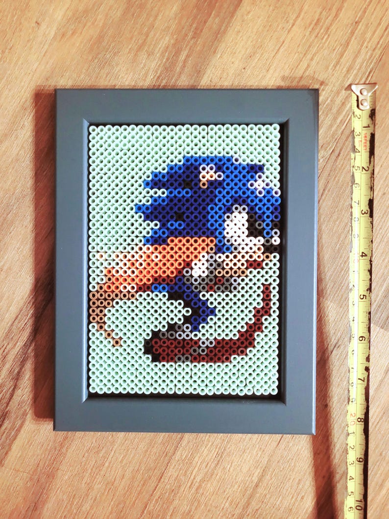 Sonic the Hedgehog Pixel Art | Gamer Gift | Perler Bead Art | Geek Art ...