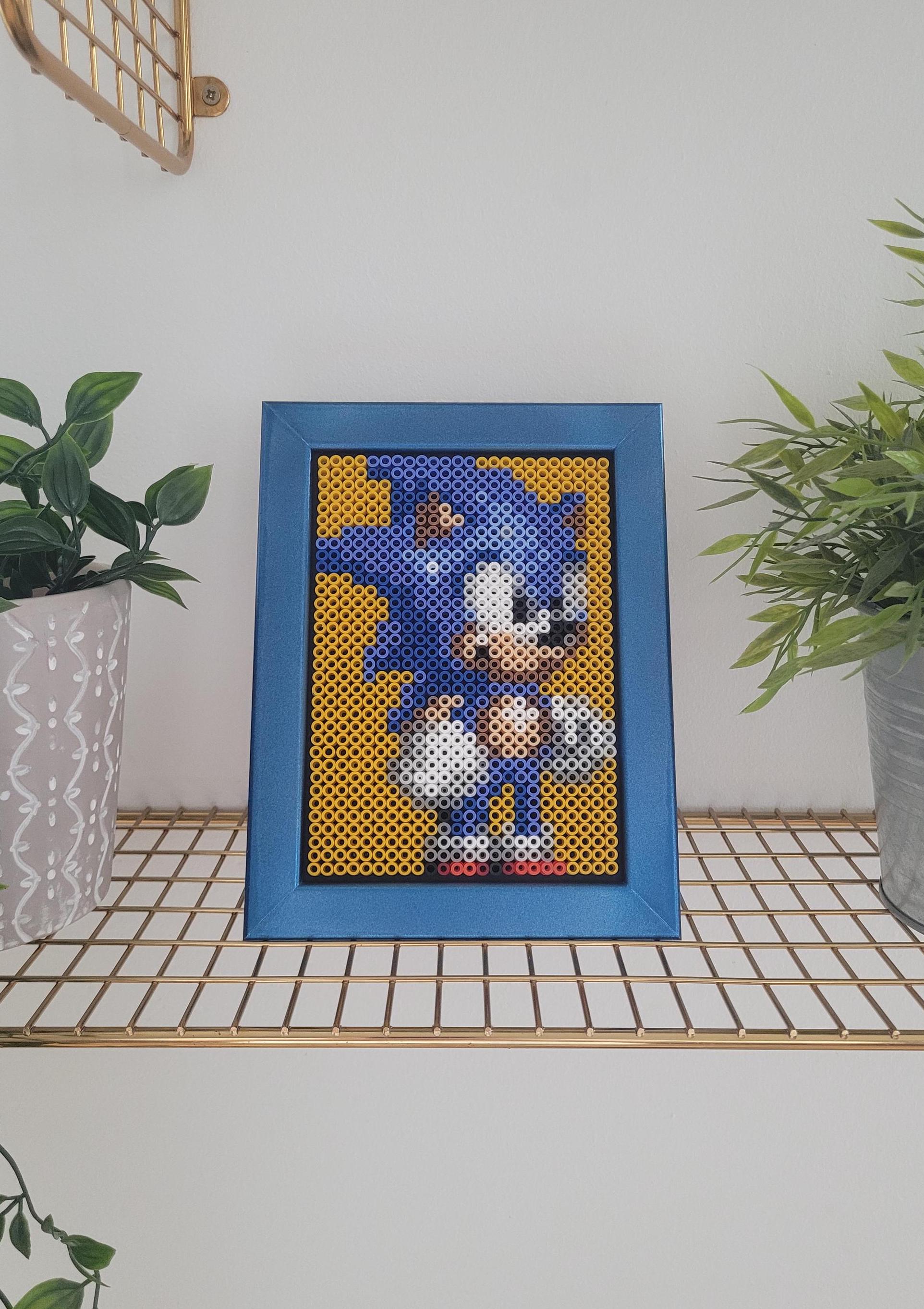 Sonic the Hedgehog Pixel Art | Gamer Gift | Perler Bead Art | Geek Art ...