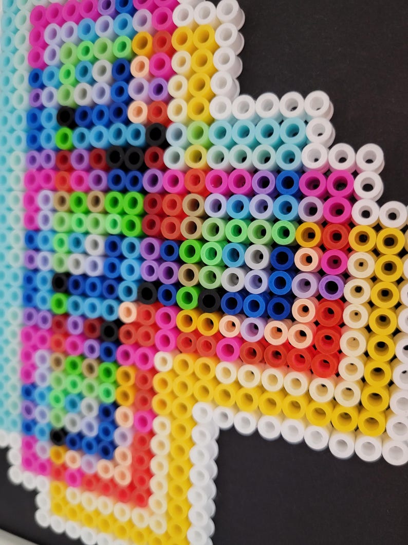 Tetris Glitch Pixel Art | Gamer Gift | Perler Bead Art | Geek Art ...