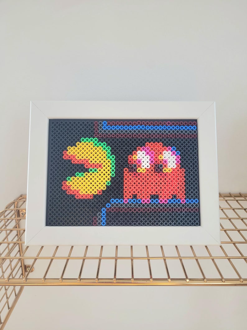 Pac-man Glitch Pixel Art | Gamer Gift | Perler Bead Art | Geek Art ...