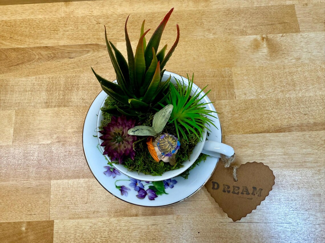 Fairy Garden Vintage Tea Cup "dream" - Etsy