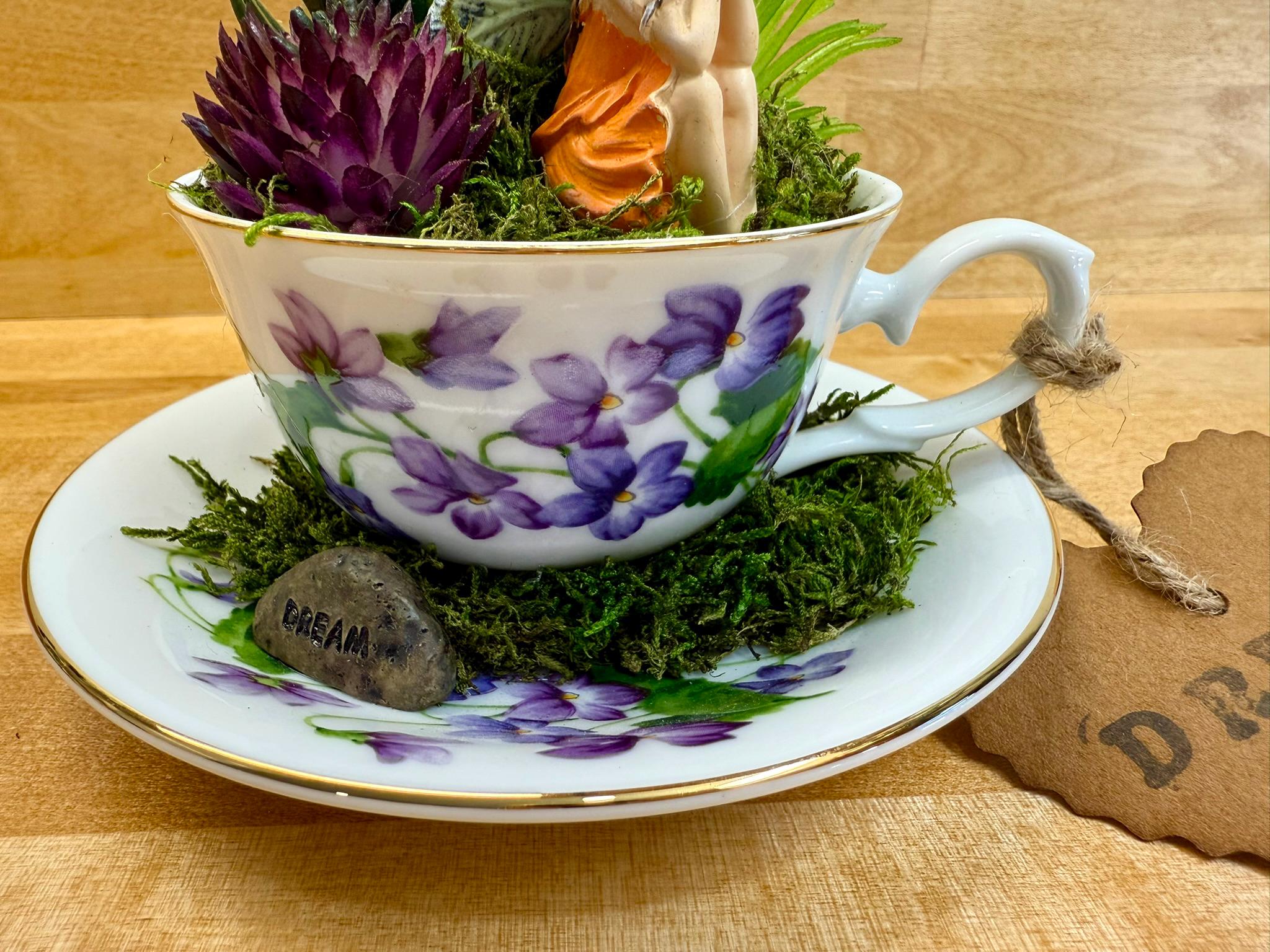 Fairy Garden Vintage Tea Cup "dream" - Etsy