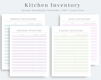Kitchen Inventory Printable Fridge Freezer and Pantry - Etsy
