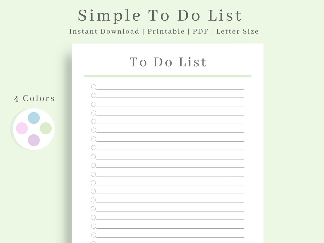 Simple to Do List Printable, to Do List Printable, to Do List Template ...