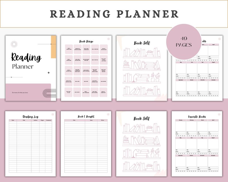Reading Planner Printable: Book Tracker, TBR List & Reading Goals (PDF ...