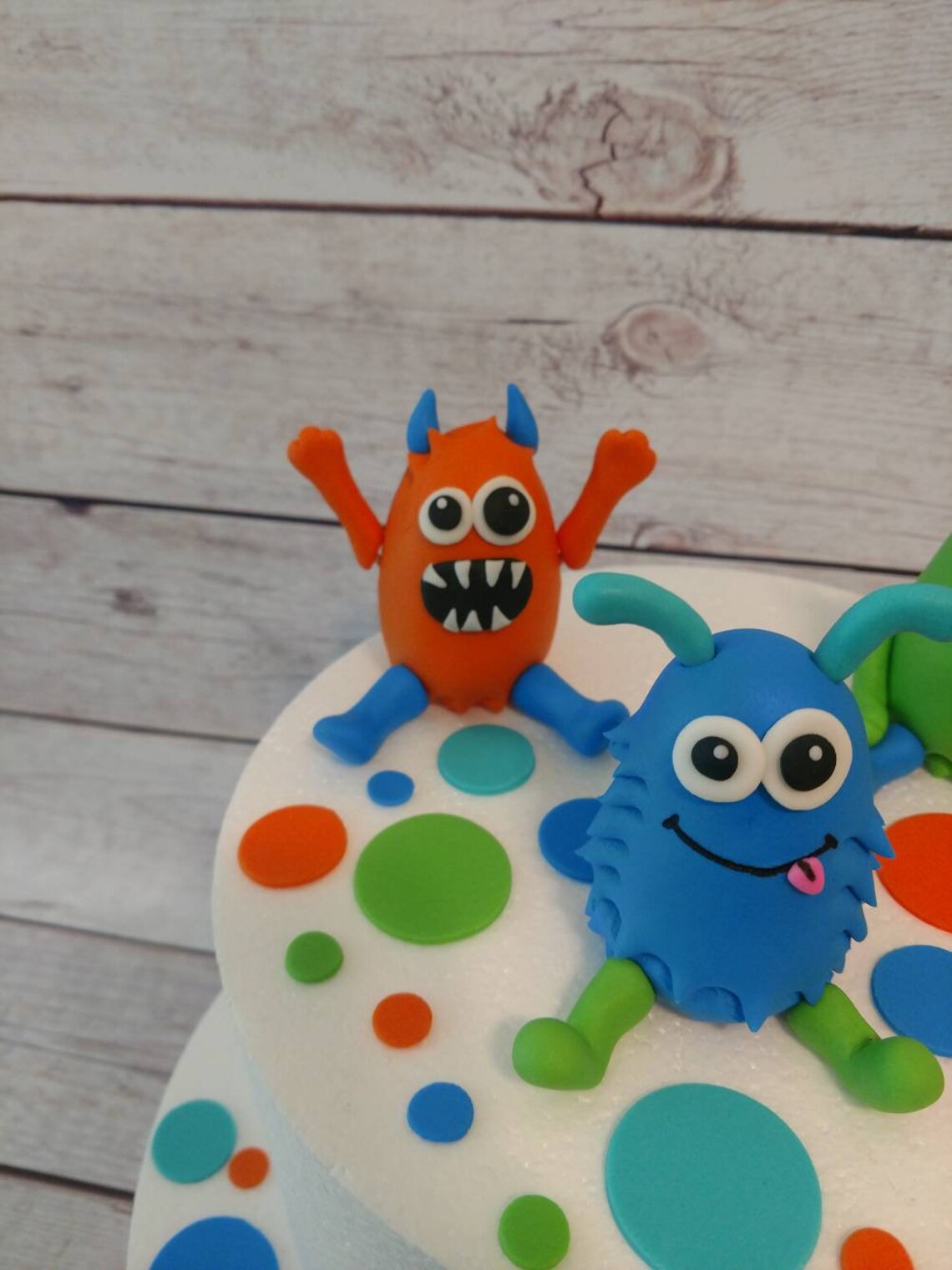 Fondant Monster Cake Toppers - Monster Cake - Fondant Monster Toppers ...