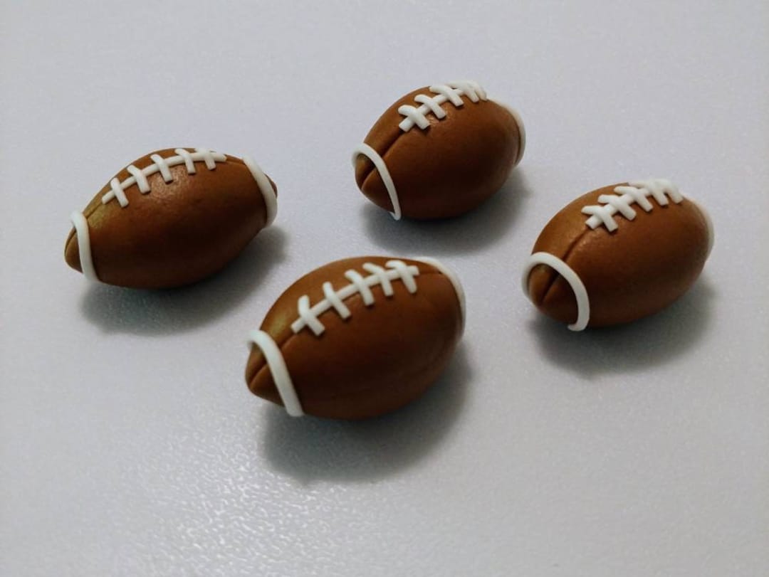 Fondant Football Cake or Cupcake Toppers - Fondant Football- Sports ...