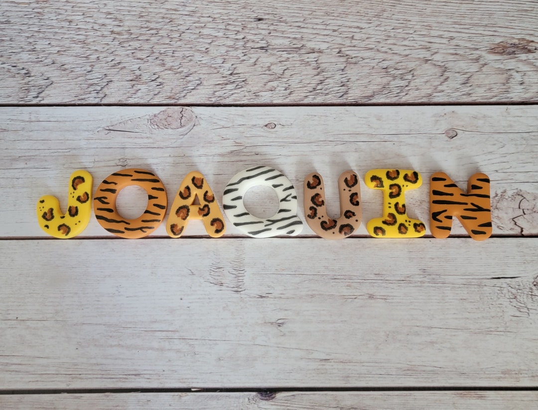 Fondant Animal Print Name Number Cake Toppers- Fondant Safari Print ...