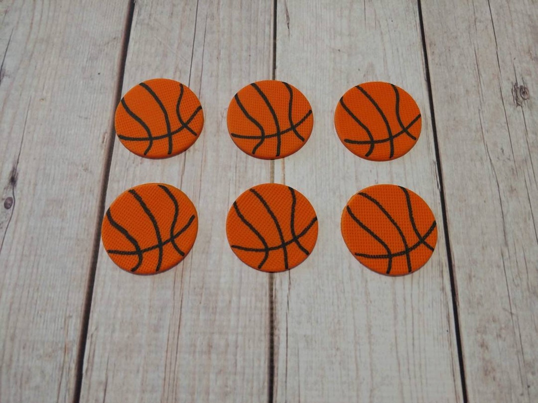 Fondant Basketball Cupcake Toppers - Sports Cake Toppers - Basketball ...