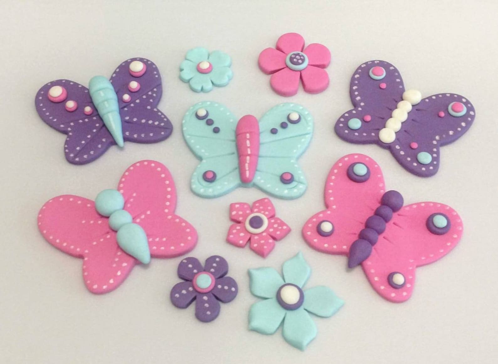 Fondant Butterflies Fondant Flowers Butterfly Cake Topper - Etsy