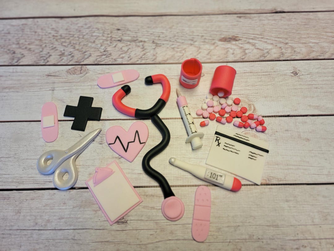 Fondant Pink Nurse Doctor Cake Toppers - Graduation Cake Toppers ...