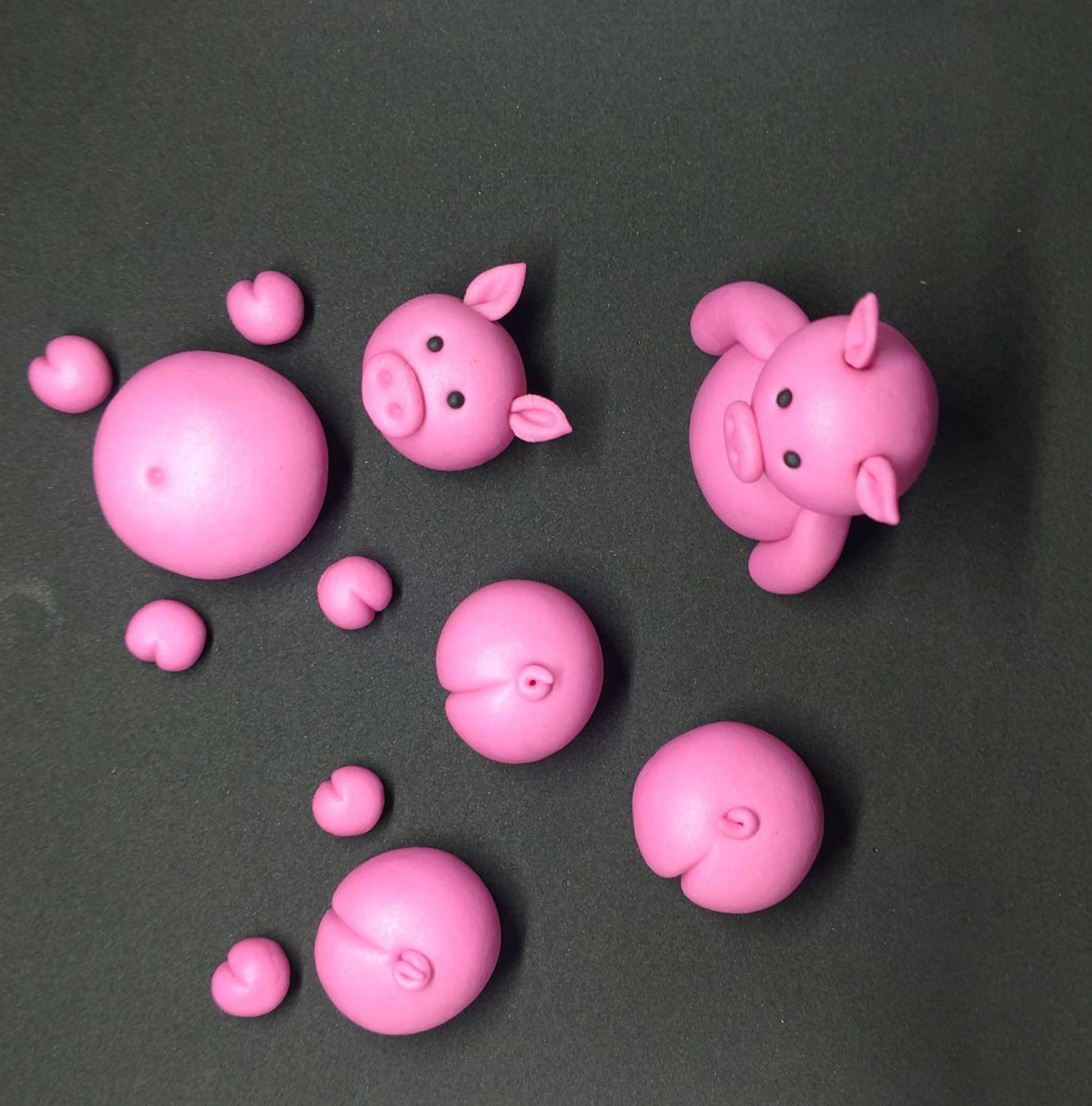 Fondant Pigs Cake Toppers Fondant Pig in Mud Fondant Pig - Etsy Canada