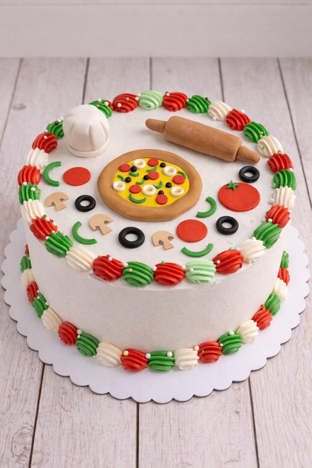 Fondant Chef Pizza Cake Toppers - Fondant Rolling Pin - Fondant Pizza ...