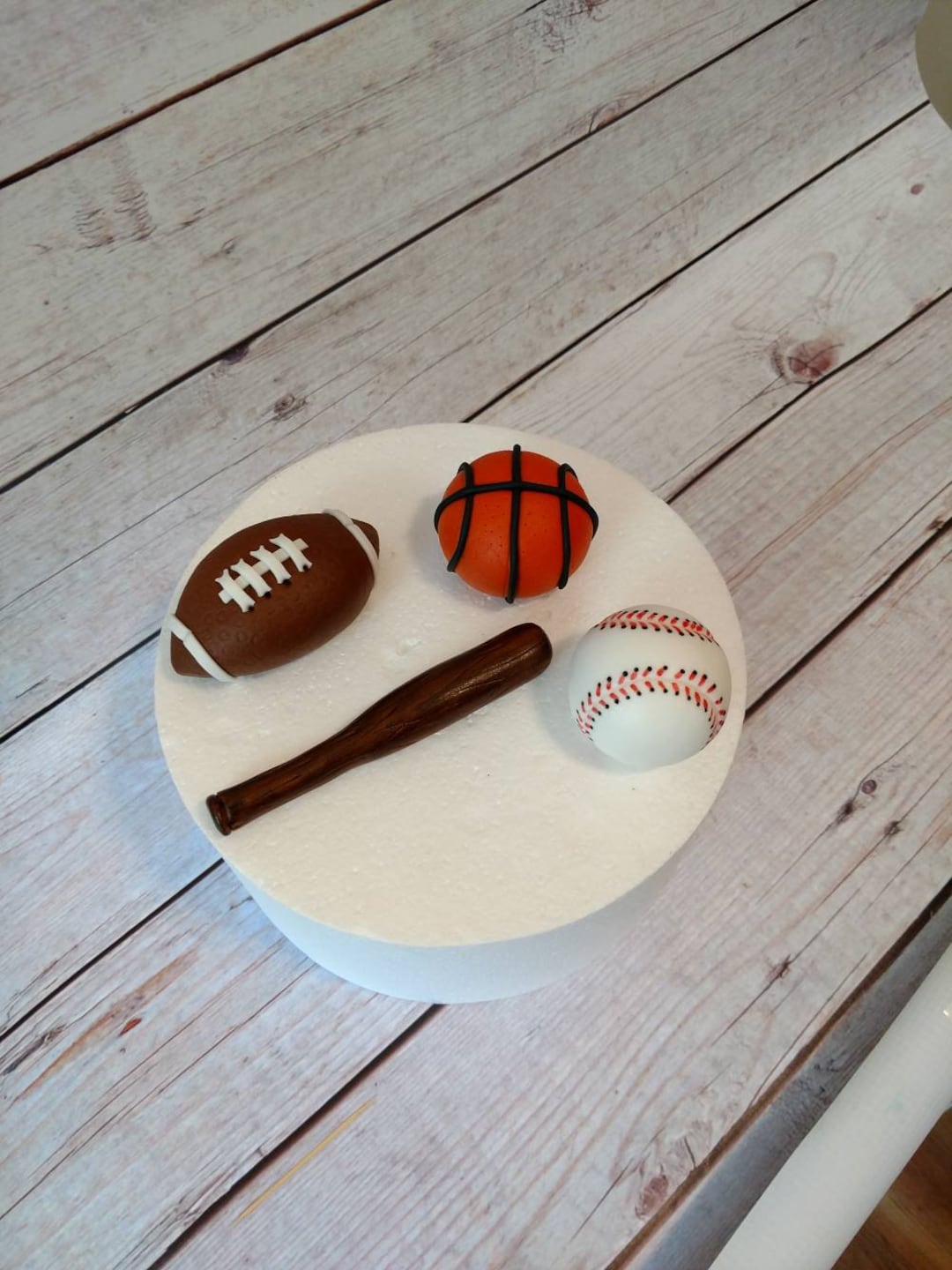 Fondant Sports Cake Topper - Fondant Baseball - Fondant Football ...