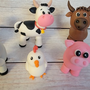 Fondant Farm Animals - Fondant Farm Cake Topper Fondant Pig Cow Sheep ...