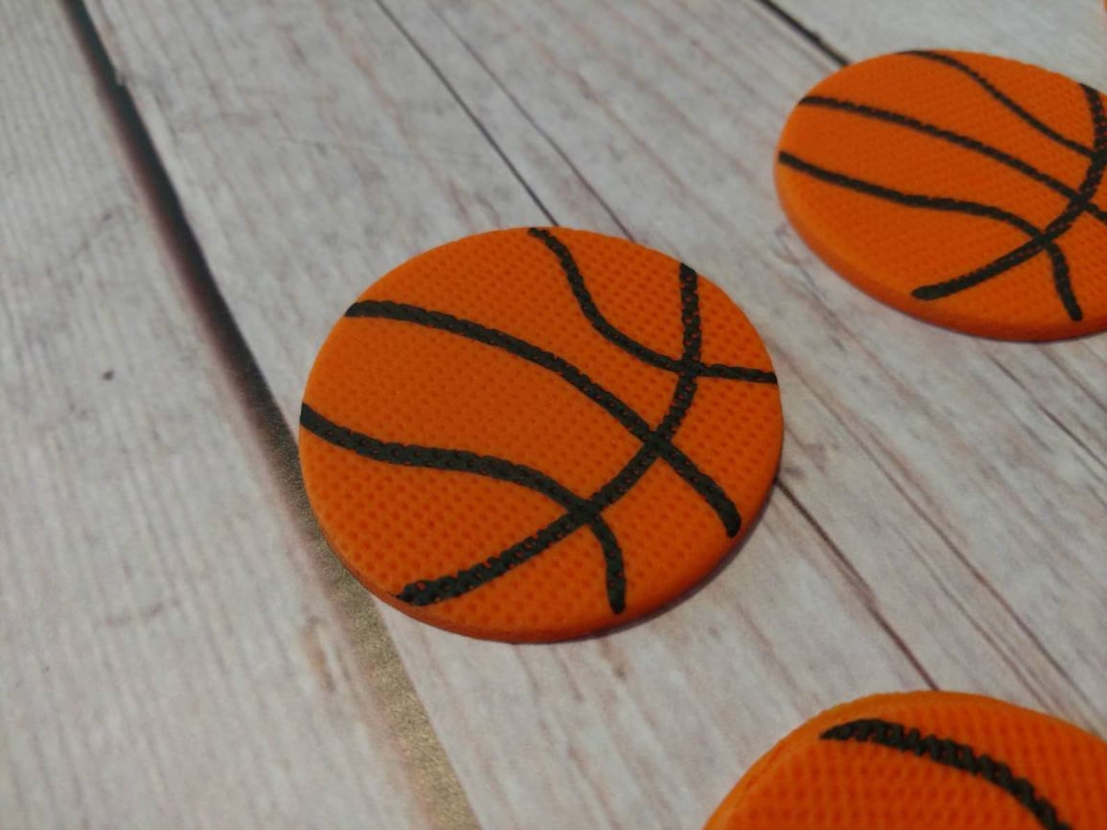 Fondant Basketball Cupcake Toppers Sports Cake Toppers | Etsy