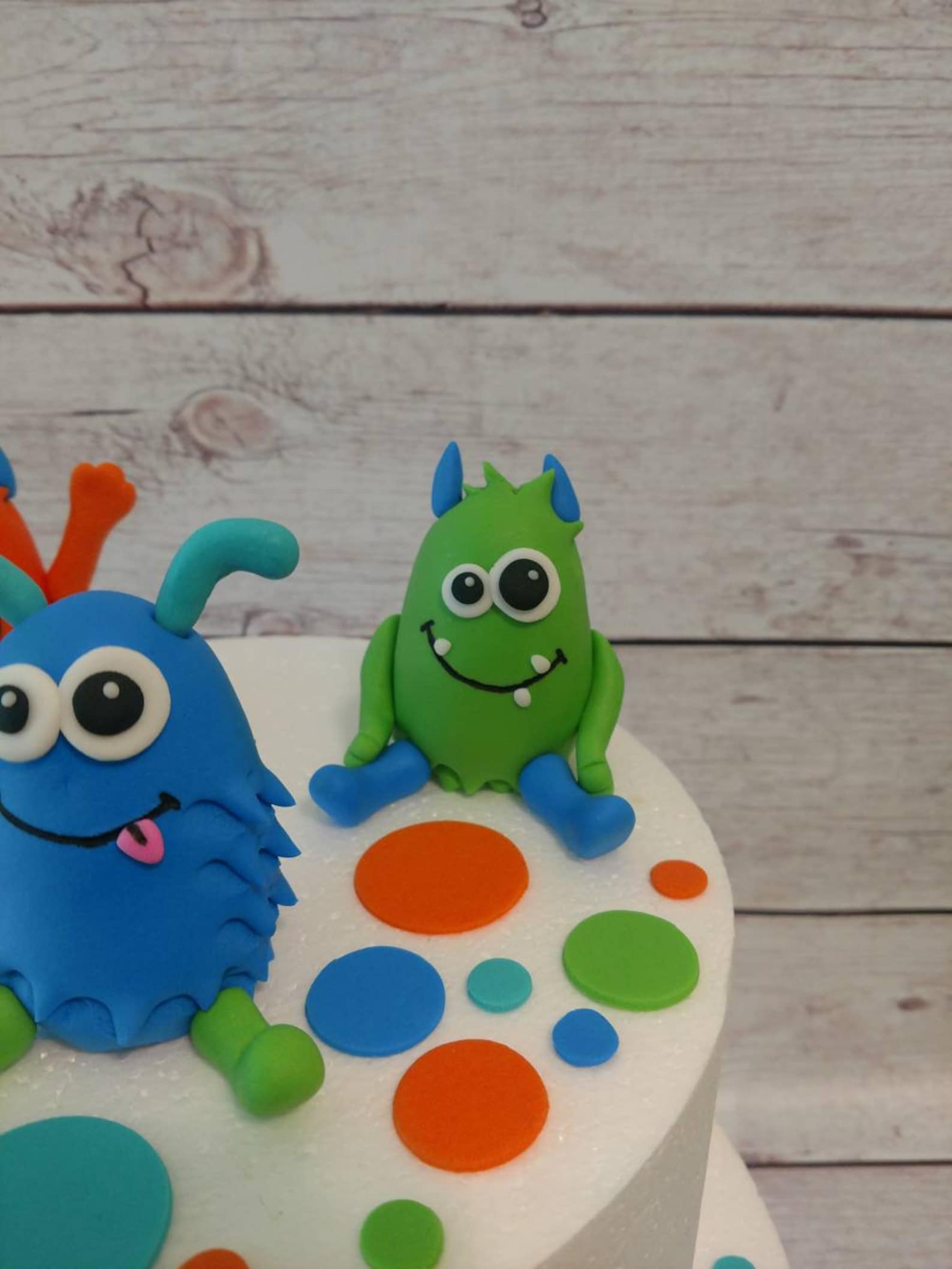 Fondant Monster Cake Toppers - Monster Cake - Fondant Monster Toppers ...