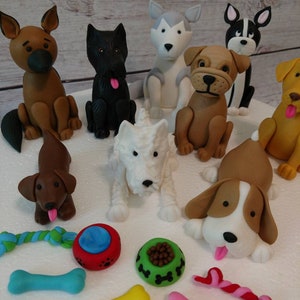 Fondant Dog Cake Toppers- Fondant Dogs - Dog Lover Party - German ...