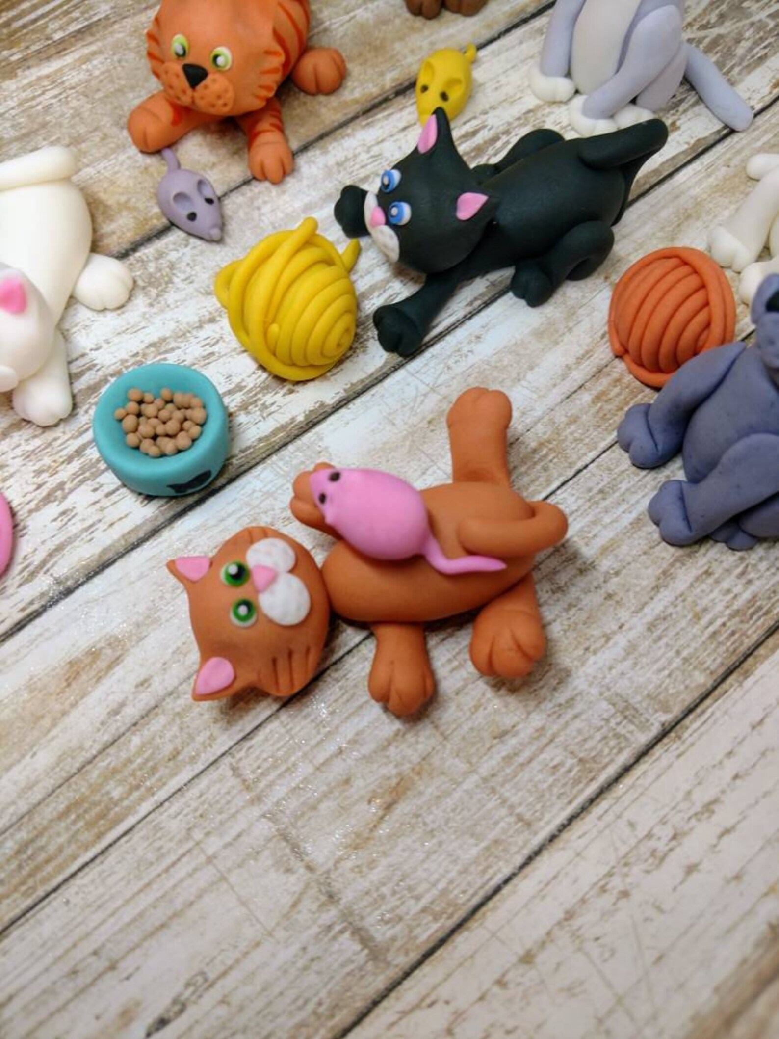 Fondant Cat Cake Toppers Fondant Cats Cat Lover Party Cat | Etsy UK