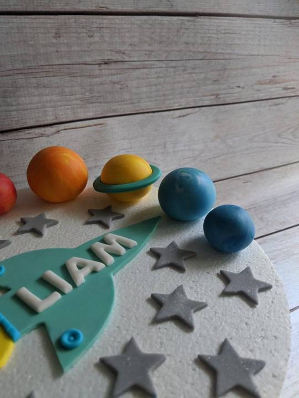 Fondant Planets Fondant Rocket Fondant Space Cake Toppers | Etsy